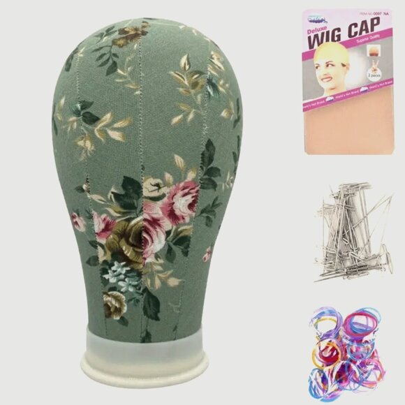 Hair | Last Call Canvas Wig Blocks In Sage Lavender Or Blue Print ...